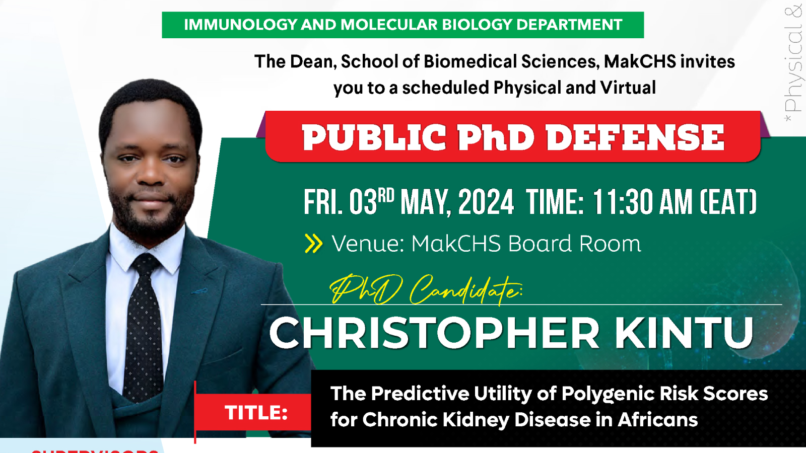 Invitation to a Public PhD Defense for Christopher Kintu: Friday 3rd ...